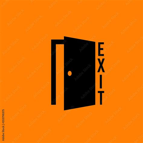 Emergency Exit Door Vector Direction Arrow Sign Safety Illustration Stock Vector Adobe Stock
