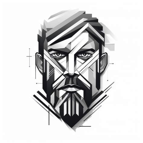 Premium Photo Parallel Vector Minimalism Engineer Face In Graphic Design