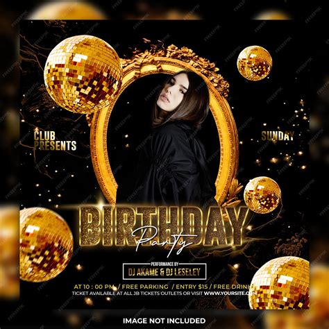 Premium Psd Birthday Party Flyer Social Media Post Template