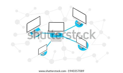 Abstract Scheme Modern Computer Network Isometric Stock Vector Royalty Free 1940357089