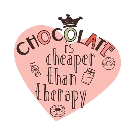 Chocolate Lover Cute Funny Quote Vector Illustration Stock Vector