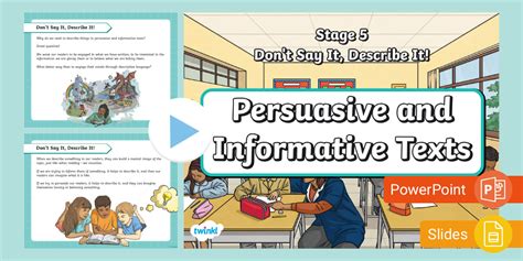 Dont Say It Describe It Persuasive And Informative Ppt