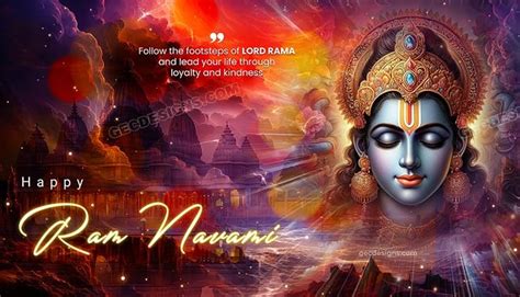 Happy Rama Navami With A Beautiful Ayodhya Ram Mandir Background With