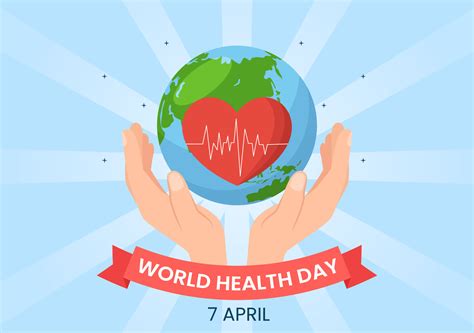 Día Mundial De La Salud El 7 De Abril Ilustración Con Tierra Y Atención