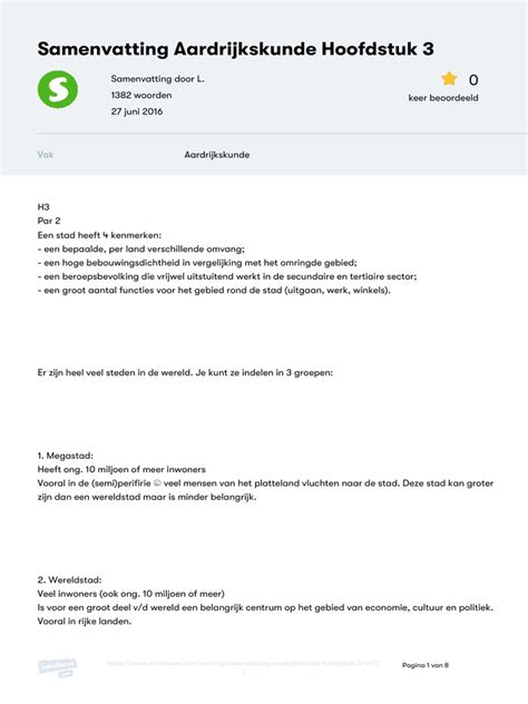 Samenvatting Aardrijkskunde Hoofdstuk 3 Pdf