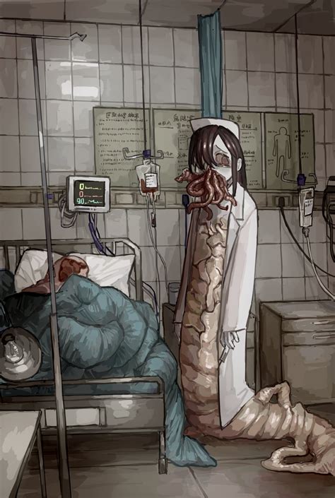 Wuwuren Original Highres 1girl Bed Sheet Blood Blood Bag Body