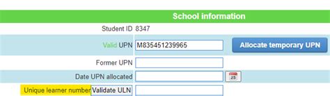 Error Unique Learner Number Must Be Provided For Pupils Aged And Over On Census Day