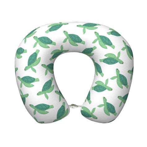 Goofa Sea Turtle Pattern Travel Pillow Memory Foam Head Neck Support