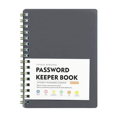 Password Book With Individual Alphabetical Tabs Small Password Notebook Spiral Password Keeper