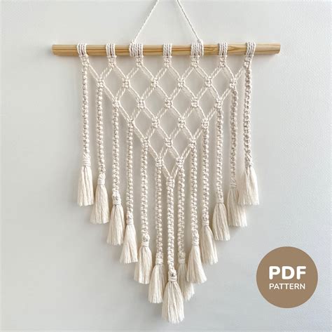 Easy Macrame Pattern Pdf With Tassels Small Wall Hanging With Tassels