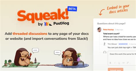 github posthog squeak a qanda widget for your docs
