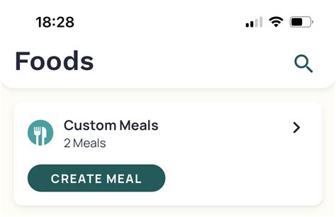 Mobile Create Custom Meal Cronometer