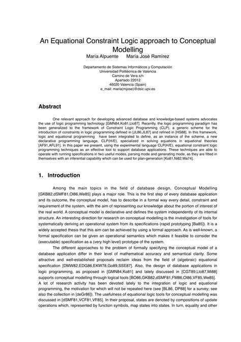 Pdf An Equational Constraint Logic Approach To Database Design