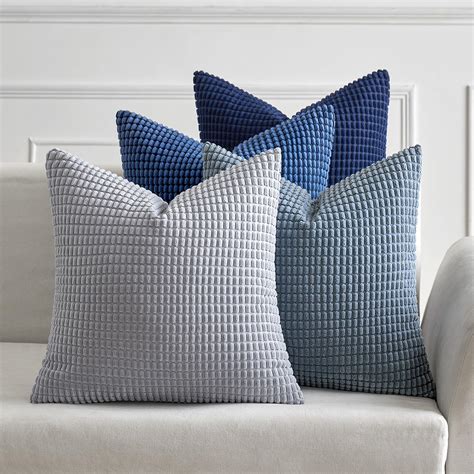 Fancy Homi 4 Packs Navy Blue Decorative Throw Pillow Covers
