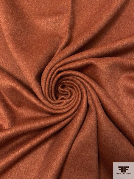 Brushed Fine Wool Coating Burnt Orange Fabrics And Fabrics Fabrics