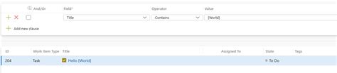 Searching For Text In Square Brackets In Azure Boards Query Editor