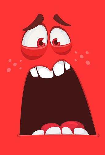 재미있는 표정의 만화 괴물 얼굴은 텍스트를위한 입 빈 공간 배너를 열었습니다 벡터 일러스트레이션 격리 배너 또는 장식 파티를위한