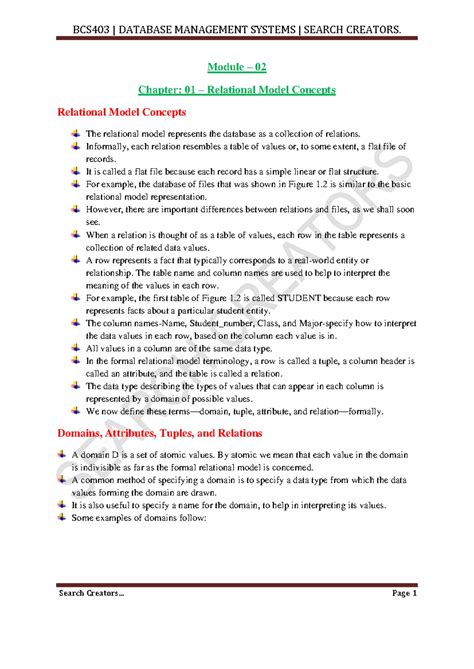 bcs403 dbms course outline and learning objectives for semester 4