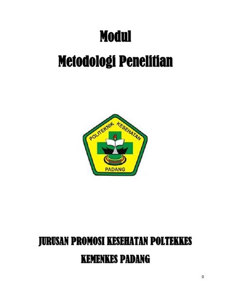 Modul Metodologi Penelitian Poltekkes Padang Pdf