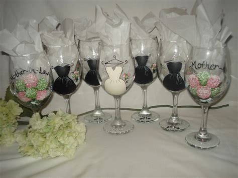 Hand Painted Bridal Party Wine Glasses Personalized Etsy