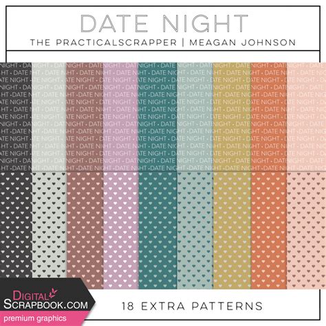 Date Night Extra Patterns Kit By Meagan Johnson Graphics Kit Digital
