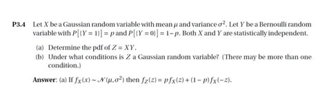 solved and variance ơ2 let y be a bernoulli random let x be