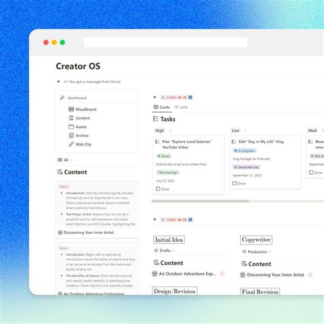 Creator Os Notion Content Planner Template Content Planner Planner
