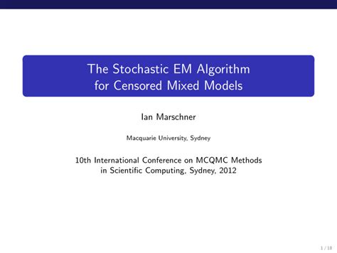 Ppt The Stochastic Em Algorithm For Censored Mixed Models Ian