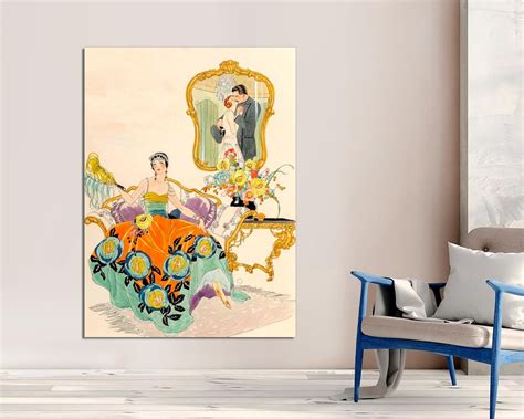 Alberto Vargas Art Deco Canvas Print Glamorous Woman Illustration Etsy