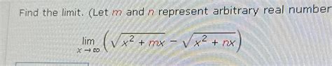 solved find the limit let m ﻿and n ﻿represent arbitrary