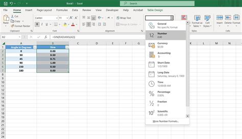 how to use trigonometric functions in excel