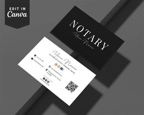 Notary Public Business Cardnotary Marketingnotary Business Card