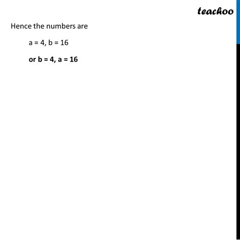 Example If AM And GM Of A B Are Chapter Examples