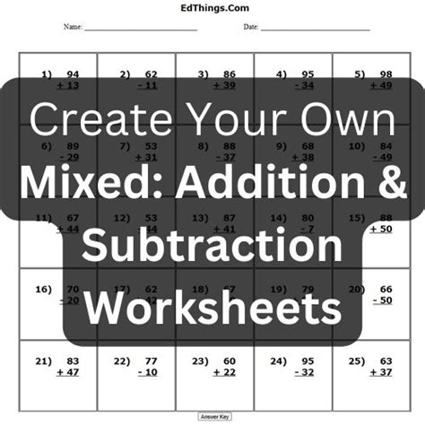 Mixed Addition And Subtraction Worksheets
