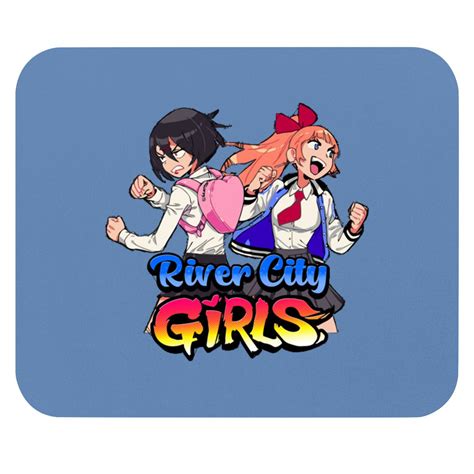 River City Girls Misako And Kyoko W Logo River City Girls Mouse Pads