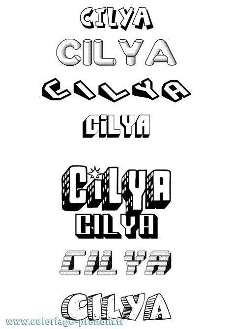 Coloriage Du Prénom Cilya à Imprimer Ou Télécharger Facilement