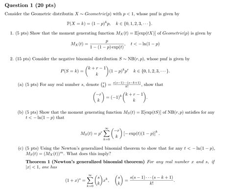 Solved Question 1 20 ﻿pts Consider The Geometric