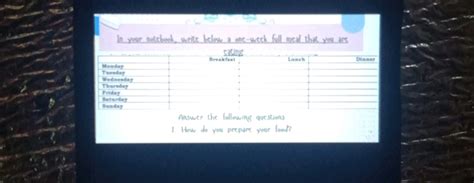 In your notebook write belowe a one week full | StudyX
