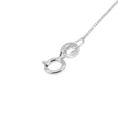 14kt Box Style White Gold Chain
