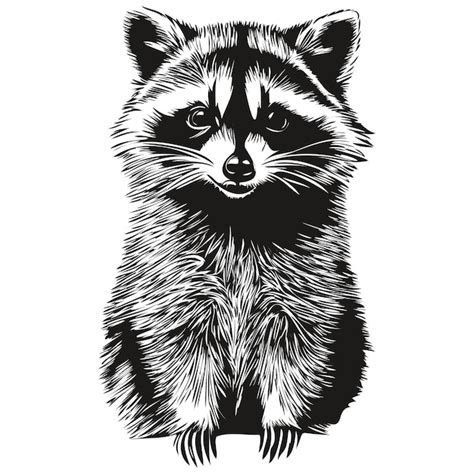 Raccoon Face Clipart Black And White