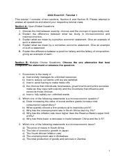 Tutorial 1 Pdf 2022 Econ101 Tutorial 1 This Tutorial 1 Consists Of Two Sections Section A And