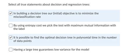 Solved Select All True Statements About Decision And Chegg