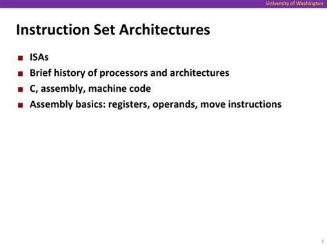 PPT Instruction Set Architectures PowerPoint Presentation Free