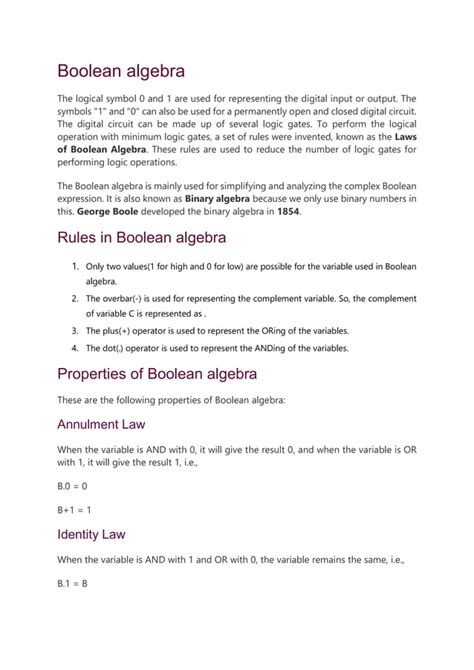 Boolean Algebrapdf Programming Languages Computing