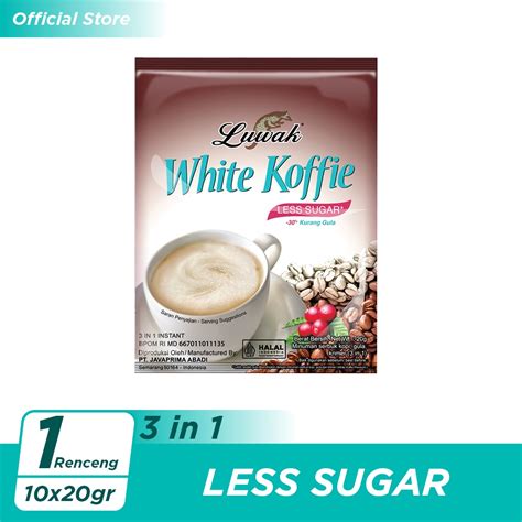 Jual Kopi Luwak White Koffie Less Sugar 10x20gr Renceng Shopee