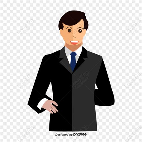 비즈니스 사무실 검은 양복 남성 캐릭터남성복소송 Png 일러스트 무료 다운로드 Lovepik