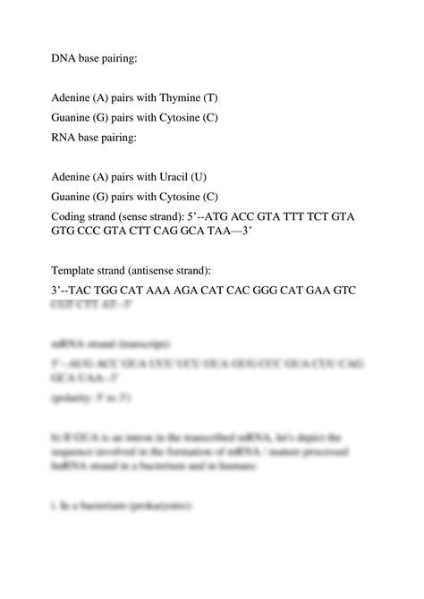 solution given below is a stretch of dna showing the coding strand of