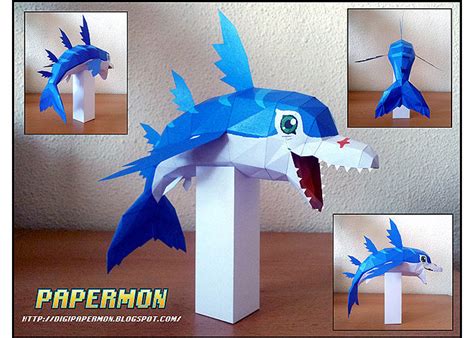 Digimon Dolphmon Kit168 Shop Đồ Chơi Mô Hình Giấy Papercraft Toy