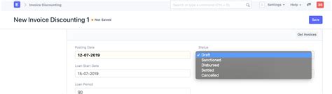 invoice discounting make status field read only · issue 18286