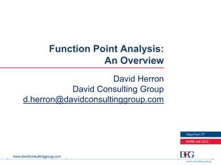 Function Point Analysis An Overview PPT